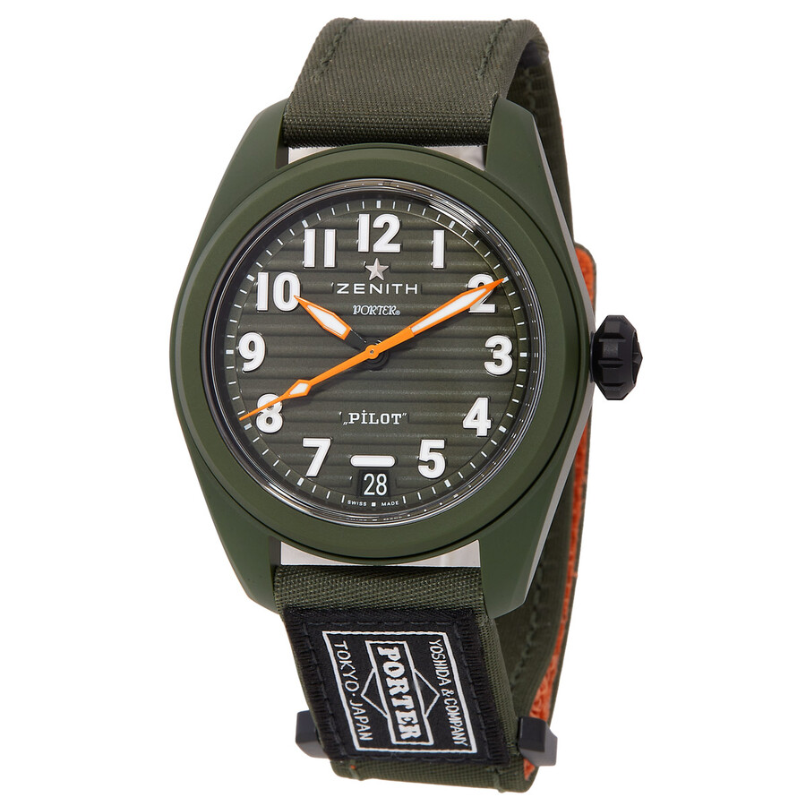 Zenith Pilot 40mm Porter Limited Edition Automatic Green Dial Watch 49. ...