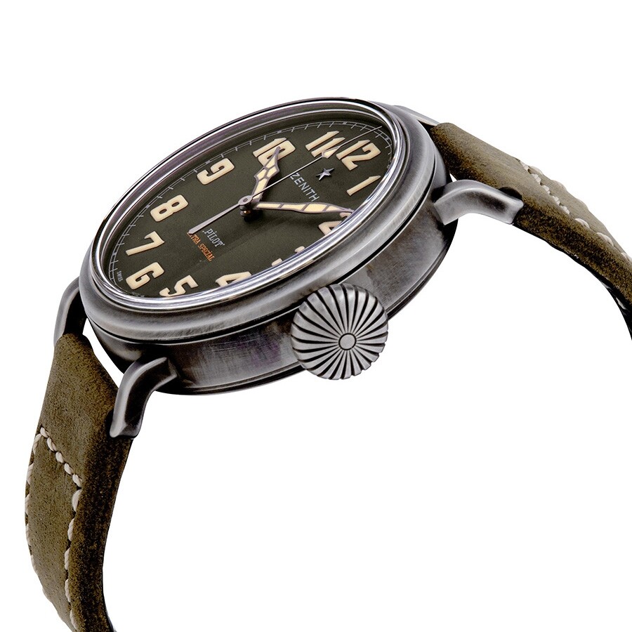 Zenith Pilot Type 20 Automatic Kaki Green Grained Men's Watch 11.1943. ...