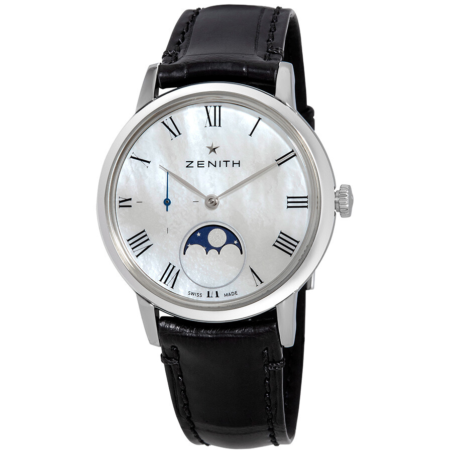 Zenith Ultra Thin Lady Moonphase Automatic White Mother of Pearl Dial ...