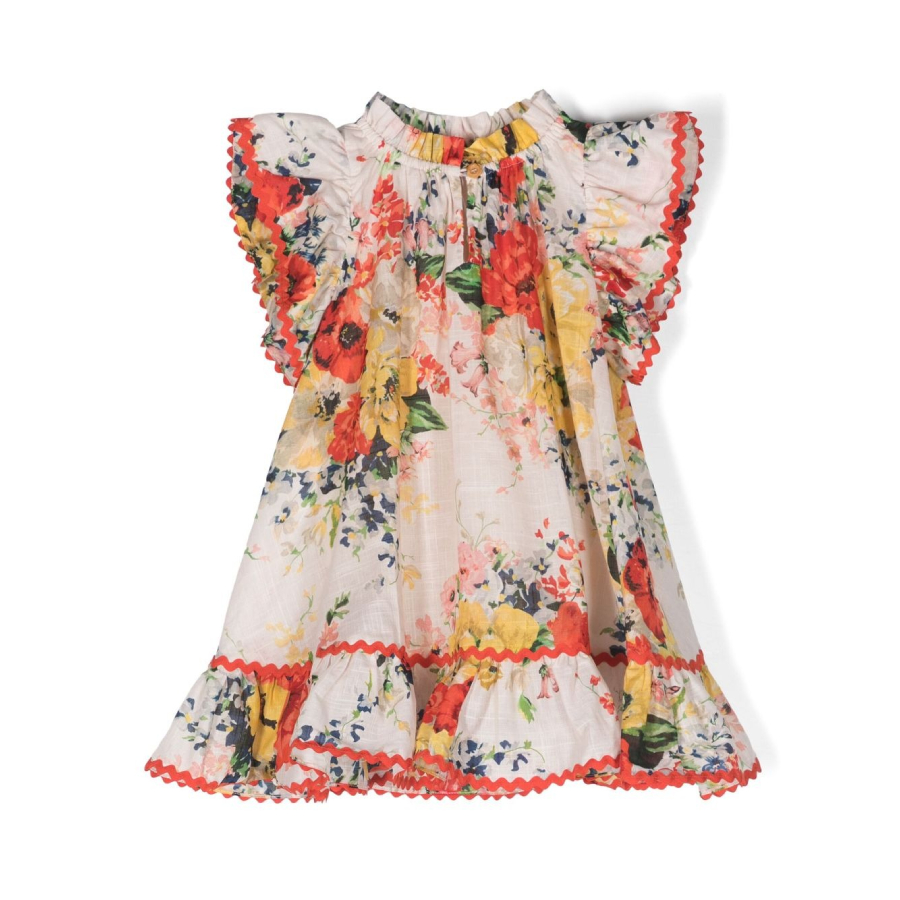 Zimmermann Kids All-Over Floral Print Cotton Dress, Size 8Y 5232DRS241 ...